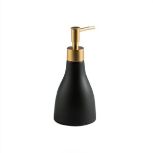 soap pump dispenser black/white/grey/khaki and gold kitchen soap liquid dispenser ceramic lotion soap dish bathroom supplies bottles dispenser (size : 280ml, color : black)