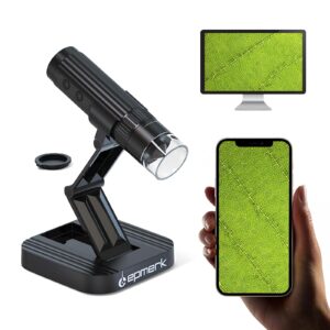 wireless digital microscope 50-1000x magnification,1080p hd handheld mini wifi usb microscope camera with 8 adjustable led endoscope, compatible with iphone/android/mac/windows for kids adults