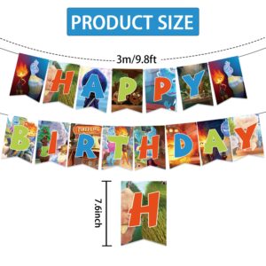 Elemental Birthday Banner and Hanging Swirls Decorations, Elemental Birthday Party Supplies Elemental Party Decorations Animation Elemental Birthday Decorations for Boys and Girls