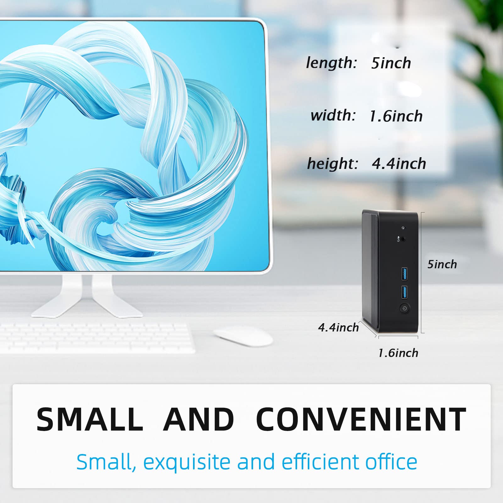 KOOSMILE Mini Pc Intel N5095 (Up to 2.9 GHz),Windows 11 Pro Mini Desktop Computer,16GB DDR4 RAM, 512GB M.2 SATA SSD (Up to 2TB) Small PC Support 4K UHD/Dual HDMI/ USB3.0/ BT4.0/2.4G+5G WiFi…