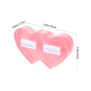 iplusmile Loving Earring Holder Acrylic Ring Box Heart Shaped Case Ear Studs Display Holder with Foam Cushion Portable Necklace Jewelry Organizer Bracelets Storage Tray for Women Pink