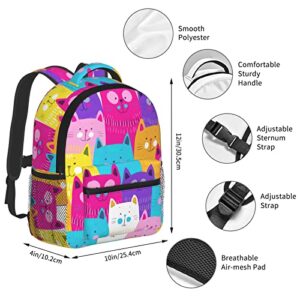 YSBKN Kid's Mini Backpack 12 inch Colorful Cartoon Cat Backpack Schoolbag Preschool Kindergarten Children Bag Nursery Travel Bag for Toddler Boys Girls Age 3-7