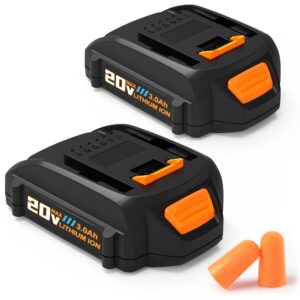 rebicacate 2 packs 20v lithium replacement battery for worx 20v battery powershare for wa3520 wa3525 wa3575 wg151s wg155s wg251s wg255s wg540s wg545s wg890 wg891