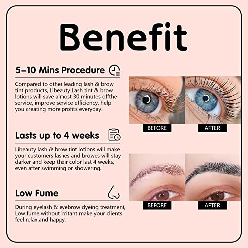 Libeauty Eyelash Black Color Kit Instant Eyebrow Black Hair Colour Kit Voluminous Coloring for Lash and Brow Perfect Partner for Lash Perm/Lift/Lamination Treatment