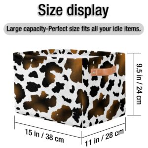 Zebra Print Storage Basket Cube Large Collapsible Toys Storage Box Bin Laundry Organizer for Closet Shelf Nursery Kids Bedroom,15x11x9.5 in,2 Pack