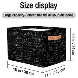 Education Math Storage Basket Cube Large Toys Storage Box Bin with Handle Collapsible Closet Shelf Cloth Organizer for Nursery Bedroom,15x11x9.5 in,1 Pack