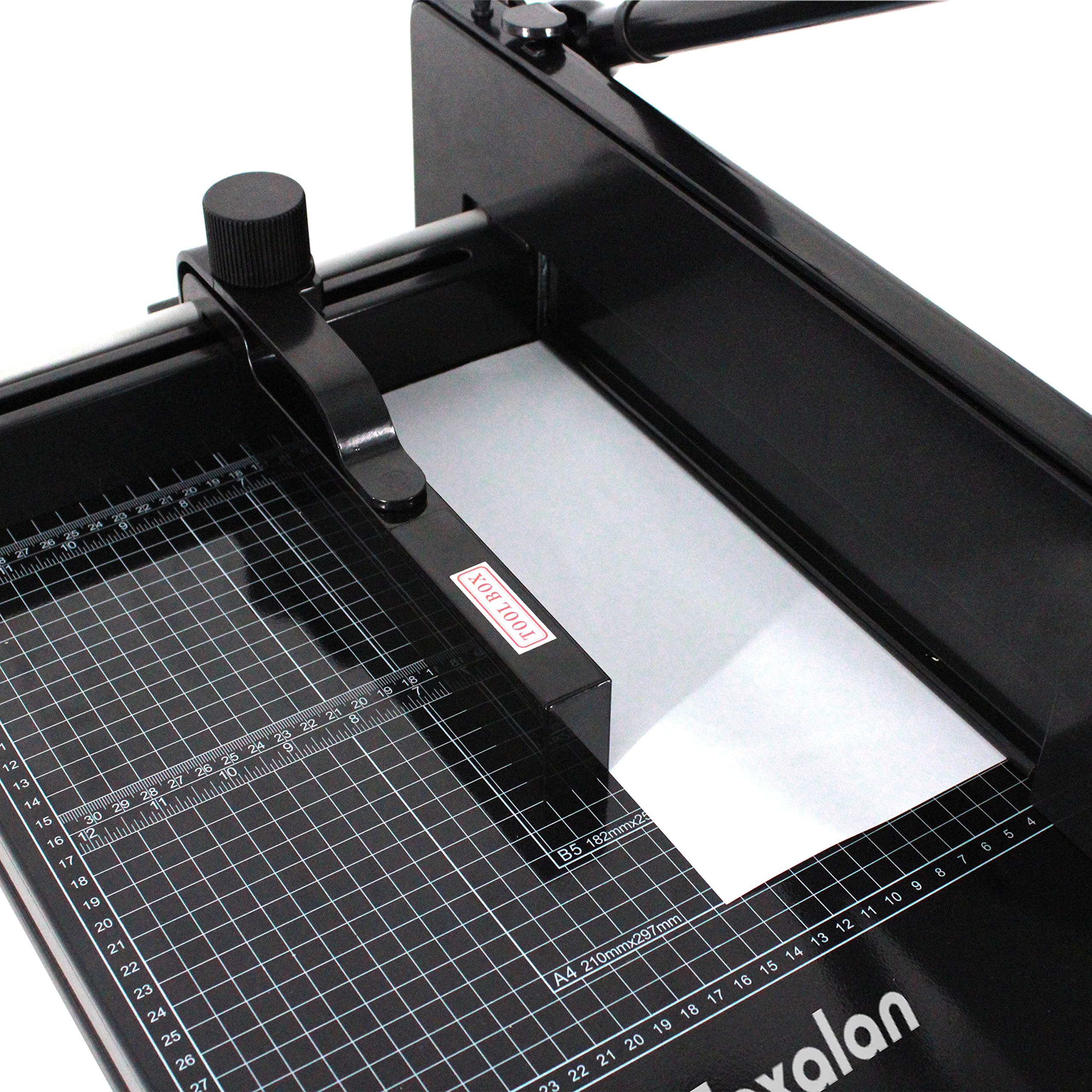 TEXALAN Heavy Duty Guillotine Paper Cutter - 400 Sheets Capacity, A4 12" Stack Paper Trimmer, Steel Base, Black