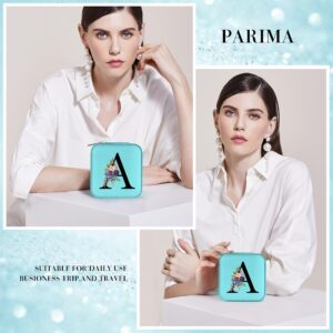 Parima Travel Jewelry Case for for Girls Fashion, L Initial Blue Jewelry Case Mini Jewelry Travel Case for Girls Jewelry Box for Girls Airport Travel Accessories Must Haves Jewelry Case