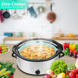 2Pack Silicone Slow Cooker Liners, Reusable Silicone 7 to 8 Quart Slow Cooker Divider Liner,Crock Pot liners,Divider Insert Slow Cooker Liners, BPA-Free, Dishwasher Safe, Oval Slow Cooker For 7QT-8QT