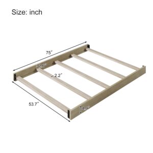 Merax Bedroom Furniture Set-Full Size Conversion Kit Rails for Convertible Crib, White, Bed Slats, Whie