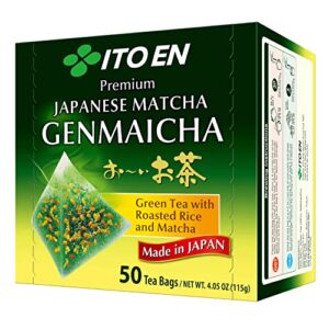 ito en oi ocha premium japanese matcha genmaicha green tea - tea bags, 50 count (pack of 1)