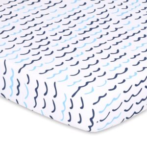 The Peanutshell Mini Crib Sheets Set for Pack & Play, Playard, Playpen, Mini Crib, 3 Pack, Nautical Whale