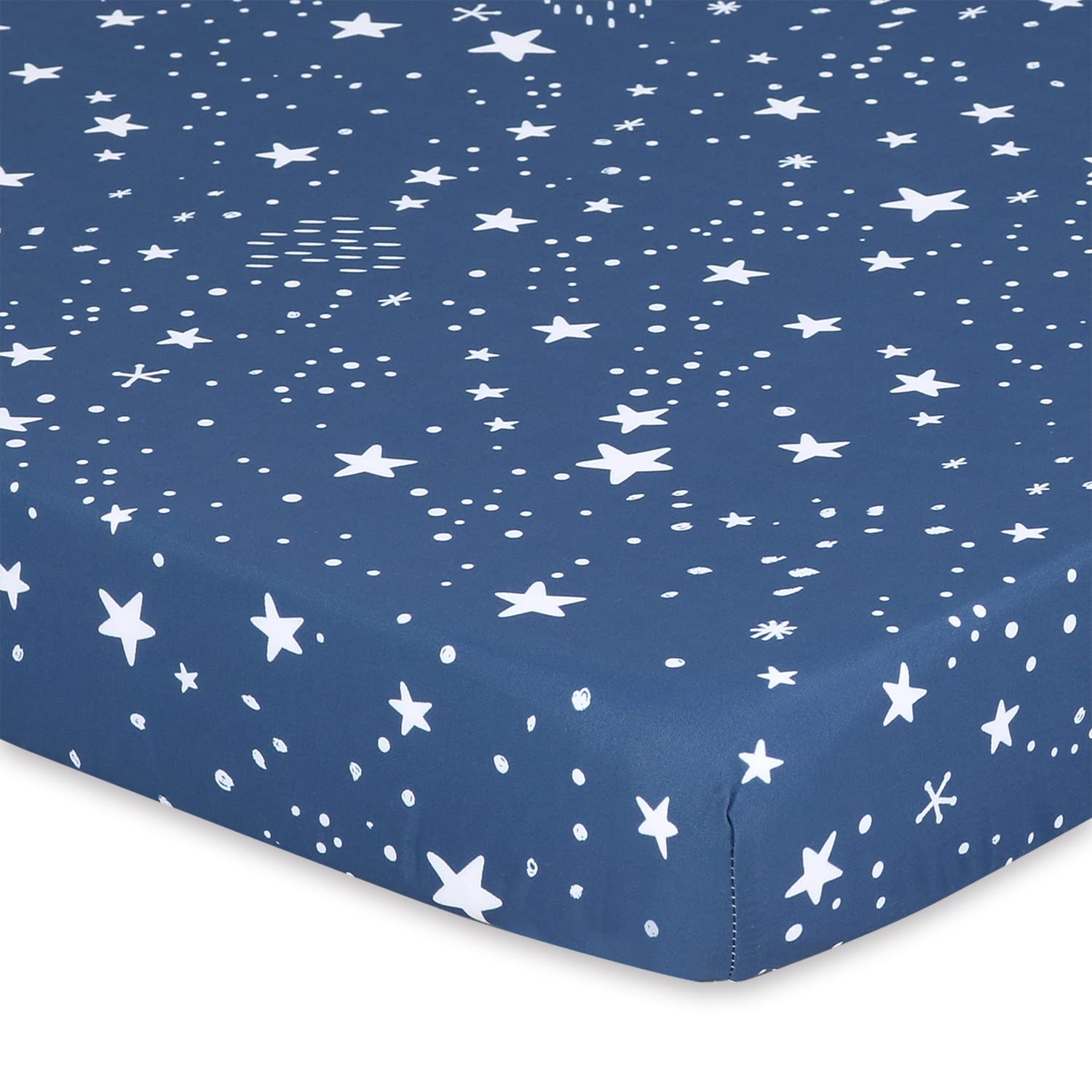 The Peanutshell Mini Crib Sheets Set for Pack & Play, Playard, Playpen, Mini Crib, 3 Pack, Nautical Whale