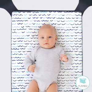 The Peanutshell Mini Crib Sheets Set for Pack & Play, Playard, Playpen, Mini Crib, 3 Pack, Nautical Whale