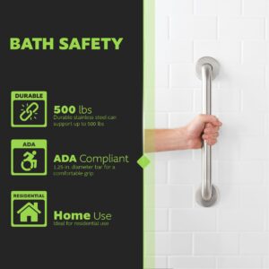 Homewerks 068 HW11416SS 24 inch Bathroom Grab Bar with 1-1/4 Inch Diameter and Concealed Screws ADA Compliant, Stainless Steel