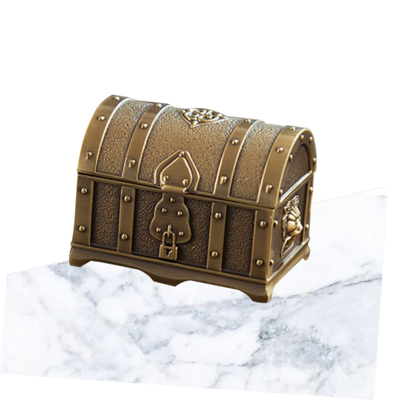 VOSAREA Box Jewelry Box Loose Bead Case Alloy Boxes Toy Storage Cubes Toy Organizer Toy Storage Organizer Portable Buttons Bin Antique Treasure Chest Storage Box Child Screw