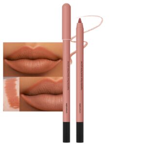 rosarden matte nude lip liner - cream lip liner pencil - retractable lip liner with built-in-sharpener - waterproof long wear smudge proof lip liner - high pigmented lipliner pencil for women