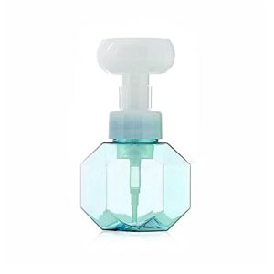 soap pump dispenser 300ml liquid soap dispenser foaming pump flower shape foam empty bottle plastic clear bottle shower gel bathroom products bottles dispenser (color : bigblue mug)