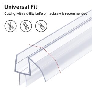 AmazerBath Shower Door Bottom Seal 39 inch (Set of 2) - Suitable for 3/8 Inch Glass, Frameless Glass Shower Door Seal Strip, Shower Door Sweep