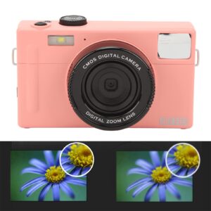 Digital Camera,4K Digital Camera 3.0inch Screen 4X Zoom 56MP Prevents Shake Vlogging Camera for Kids Adult Beginners (Pink)