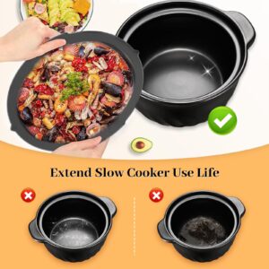 Silicone Slow Cooker Liners, 3 Pack Reusable Divider Insert Fits Crockpot 6-7 Quarts Oval Slow Cooker Reusable Dishwasher Safe, Food-Grade BPA Free Cooking Liners (Grey-3 Pack)