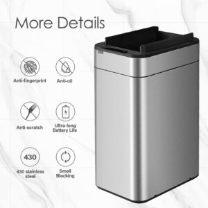 ELPHECO Kitchen Trash Can 60 Liter / 16 Gallon Automatic Trash Can with Butterfly Lid, Motion Sensor Garbage Can for Kitchen, Office, Living Room, Outside, 3 AA Batteries (Excluded)