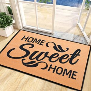 welcome mats outdoor front door mats outdoor mats for home entrance, non slip home sweet home doormat indoor door mats for entryway, low profile double floor mat, 20 x 32 inch