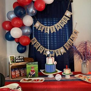 Red Blue White Balloons Garland Arch Kit Navy Blue Pearl Light Blue Red White Latex Balloon for Superhero Birthday Baseball Party Supplies Nautical Britain Sporting Events National Day Decoration