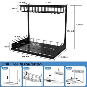 Dzanwo Under Sink Organizer-Bathroom Cabinet Organizer-2 Tier Organization And Storage for Kitchen, Bathroom, Medicine Cabinet, Seasoning Organizer