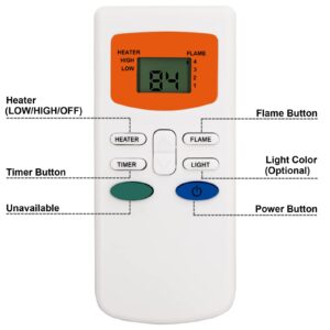 Replacement Remote Control for HHT Simplifire Electric Fireplace Heater Remote-Elect-B SF-BI30-EB SF-BI36-EB SF-BI30-EB SF-BI36-EB