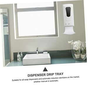 GARVALON 2Pcs Plastic Water Tray soap Dispenser drip Catcher drip pan for Washing Machine soap Dispenser Wall Mount Wall Mount soap Dispenser Bracket drip Tray Toilet abs White soap Holder