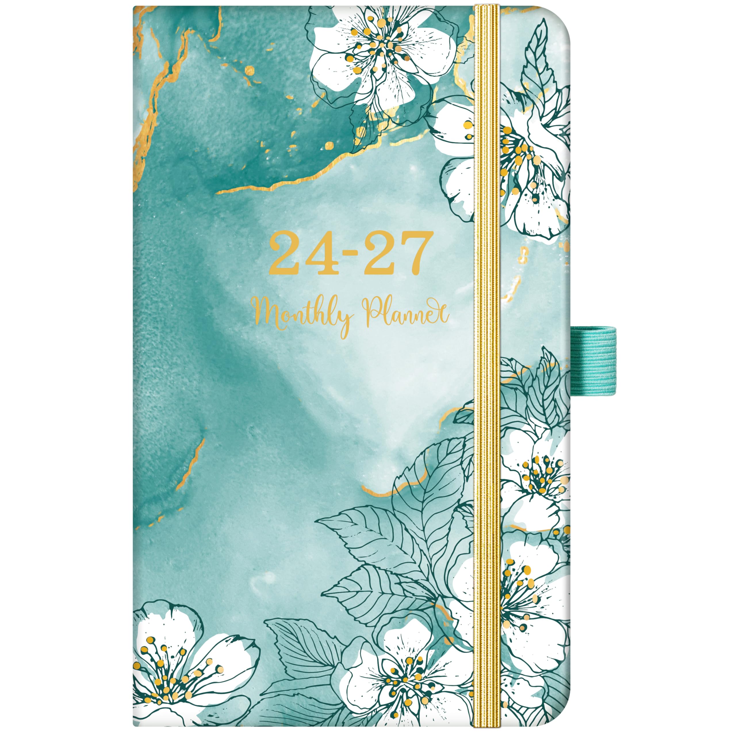 2024-2027 Pocket Planner - Pocket Planner (36-Month) with 60 Notes Pages, July. 2024 - June. 2026, 6.6" x 3.9", 3 Year Monthly Planner with Contacts, Pen Holder, Back Pocket with Thick Paper - Green