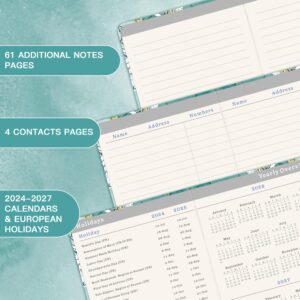 2024-2027 Pocket Planner - Pocket Planner (36-Month) with 60 Notes Pages, July. 2024 - June. 2026, 6.6" x 3.9", 3 Year Monthly Planner with Contacts, Pen Holder, Back Pocket with Thick Paper - Green