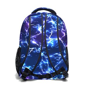 aportt Blue Backpack for Boys Girls Cool Lightning Durable Casual Basic Kids Bookbag Lightweight School Bag for Teens Students Travel Hiking Camping Daypack