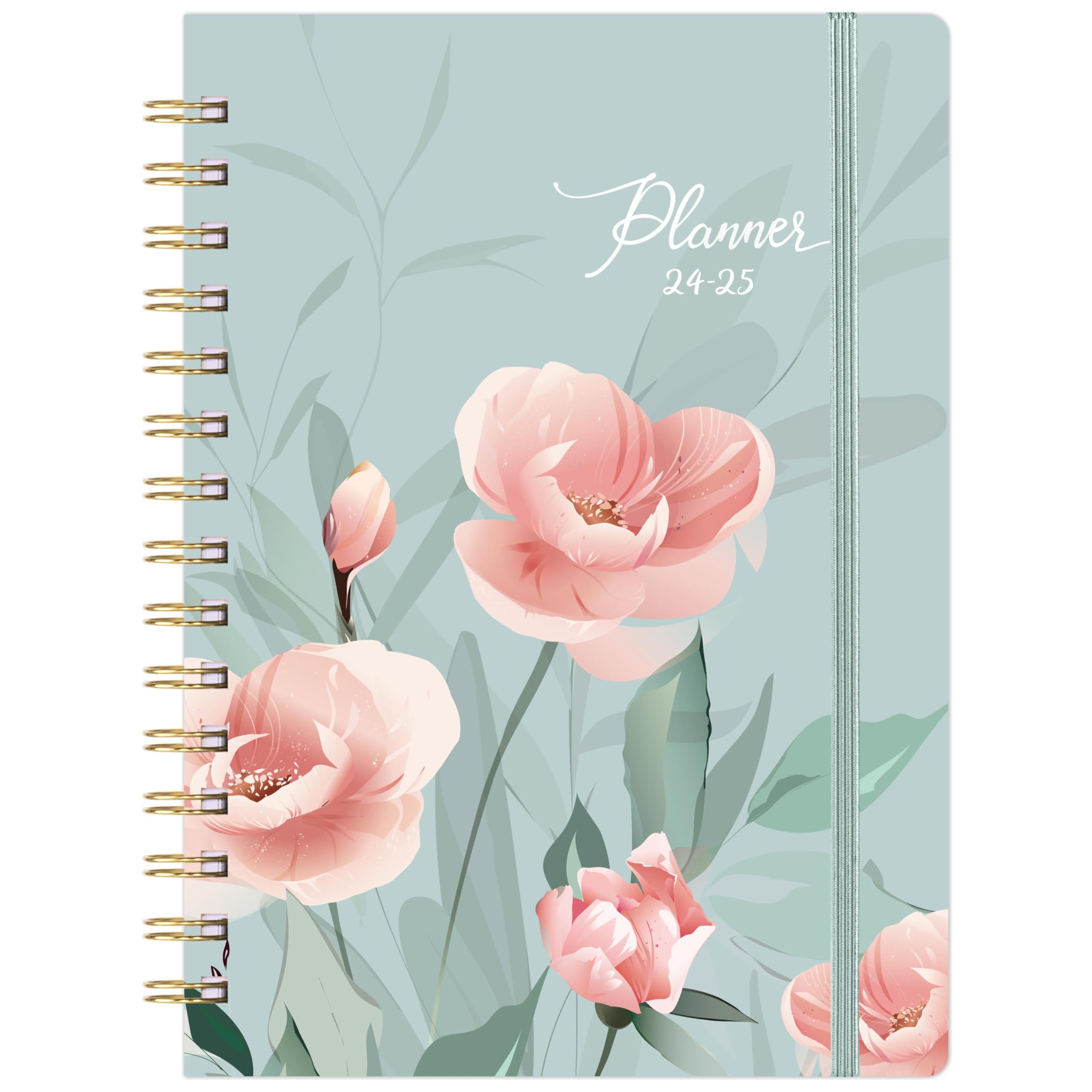 2024-2025 Planner - Planenr 2024-2025, July 2024 - June 2025, 2024-2025 planner weekly and monthly with Tabs, 6.4" x 8.5", Hardcover with Back Pocket + Thick Paper + Twin-Wire Binding - Green