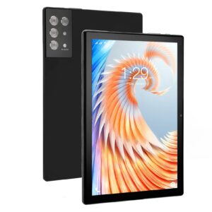 DAUZ 10.1 Inch Tablet Black 8MP Front 16MP Rear 100-240V for Android 12 for Learning (US Plug)