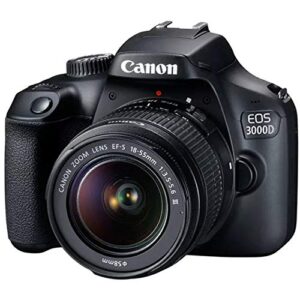 Canon EOS 3000D with Canon 18-55 Lens DSLR Camera, International Version - Black (Renewed)