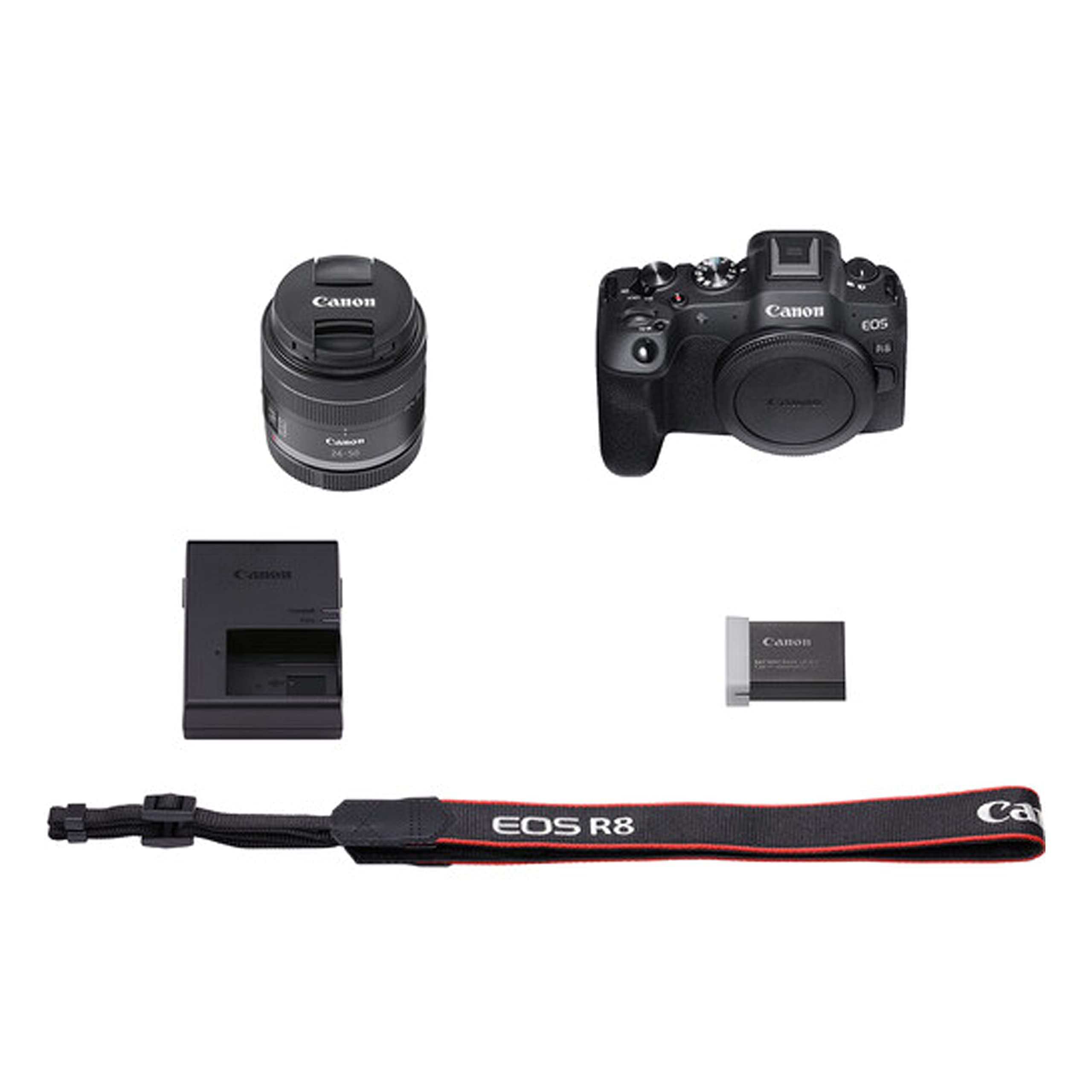 Canon EOS R8 Mirrorless Camera with RF 24-50mm f/4.5-6.3 is STM Lens + 128GB Memory + Case + Tripod + Filters (38pc Bundle)