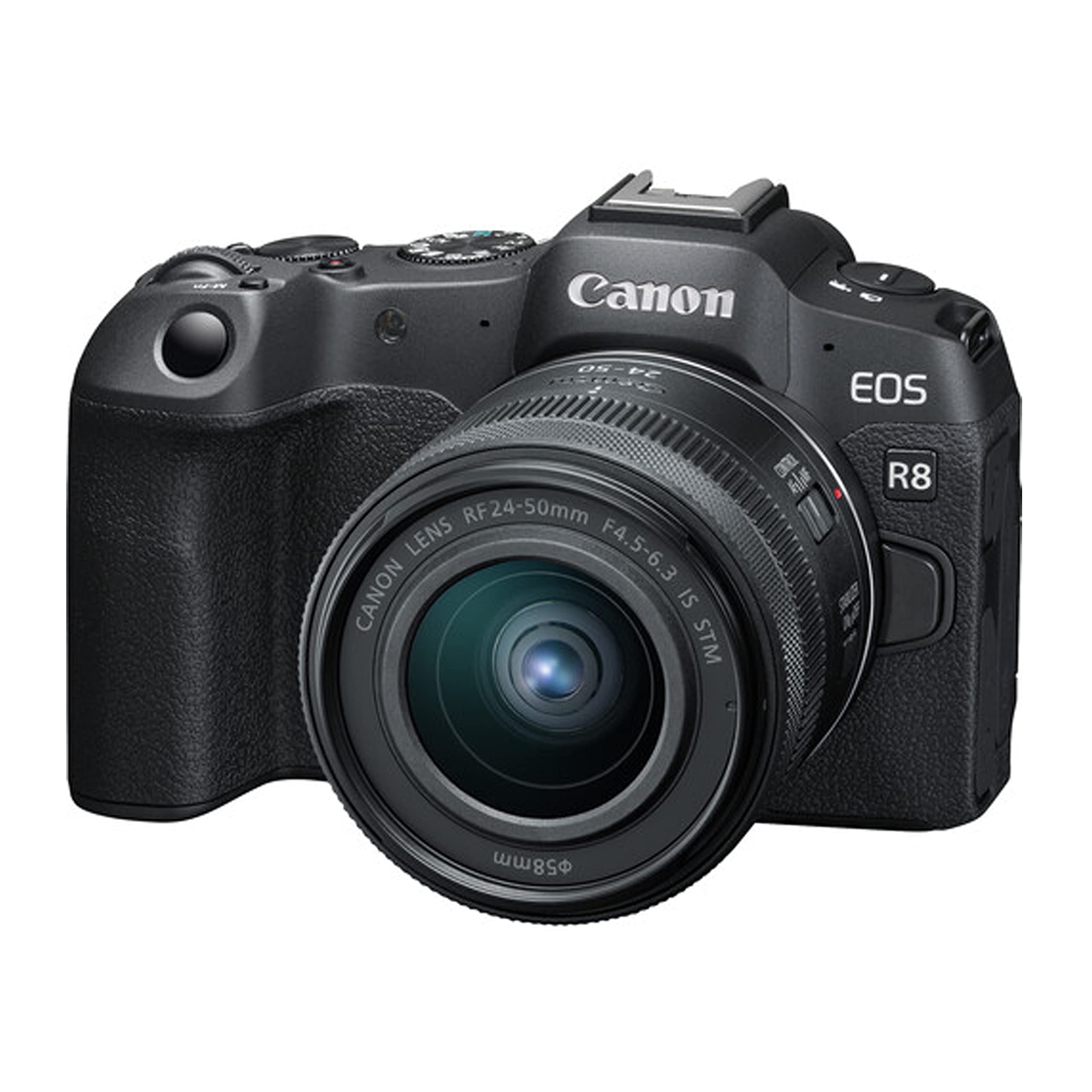 Canon EOS R8 Mirrorless Camera with RF 24-50mm f/4.5-6.3 is STM Lens + 128GB Memory + Case + Tripod + Filters (38pc Bundle)