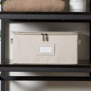 Covermates Keepsakes - Zip-Top Storage Box - Heavy Duty Polyester- Reinforced Handles - Stackable Design - Indoor Storage-Beige Heather