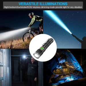 Flashlights High Lumens Rechargeable(Battery Included), 20000 Lumens Super Bright Powerful Small Magnetic Flashlight, 6 Mode, Zoomable, Waterproof, Handheld Flashlight for Camping Hiking Emergency