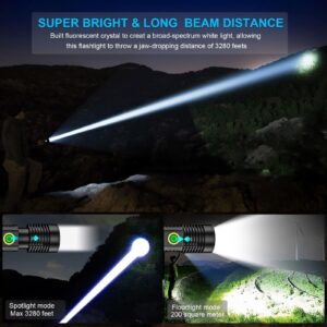 Flashlights High Lumens Rechargeable(Battery Included), 20000 Lumens Super Bright Powerful Small Magnetic Flashlight, 6 Mode, Zoomable, Waterproof, Handheld Flashlight for Camping Hiking Emergency