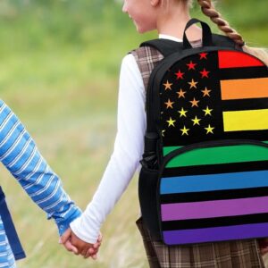 Binienty Gay Pride Rainbow Bisexual Unique Outdoor Backpack Polyester Fabric Backpack Multipurpose Daypacks for Adult Rainbow Love LGBT Backpack