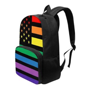 Binienty Gay Pride Rainbow Bisexual Unique Outdoor Backpack Polyester Fabric Backpack Multipurpose Daypacks for Adult Rainbow Love LGBT Backpack