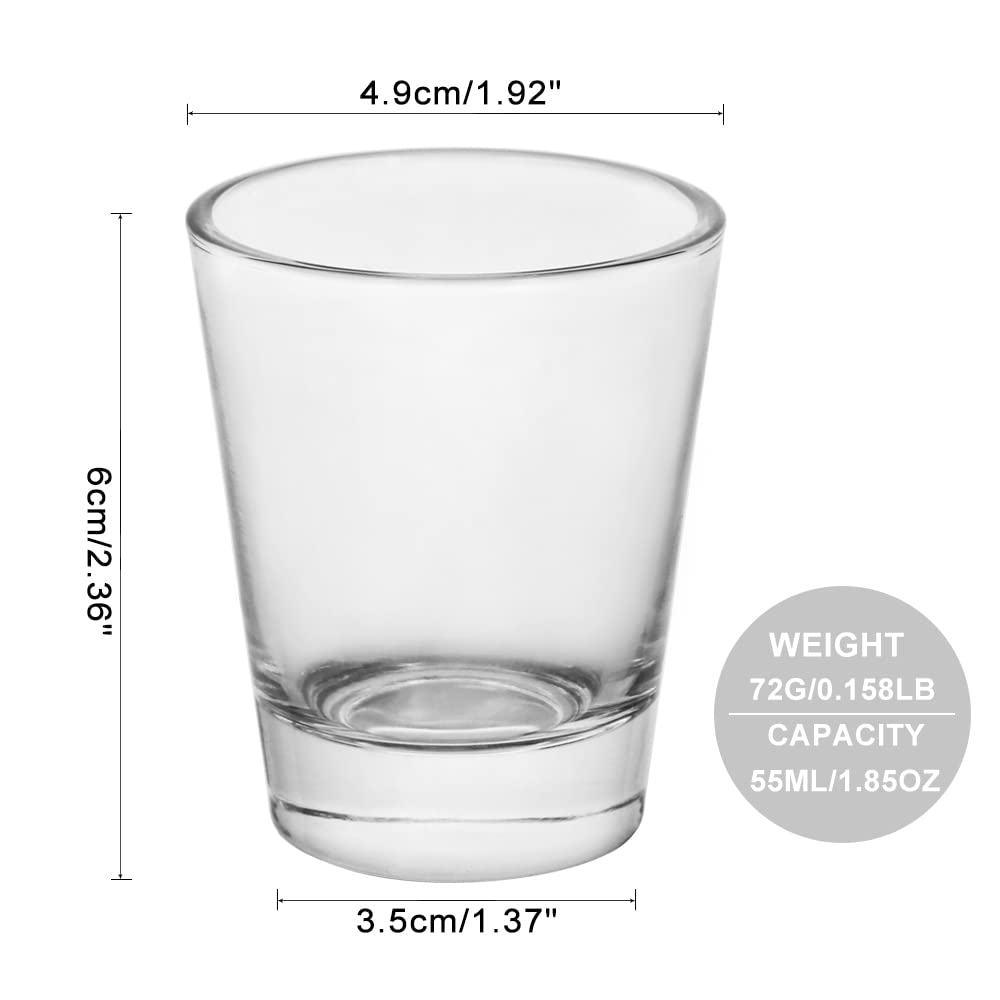 BTGLLAS Heavy Base Shot Glasses, 1.5 oz Sets of Clear Shot Glass (4 Pack), Measuring Cup for Espresso, Liquid, and Wine - Heavy Glass (Glass, 4Pack)