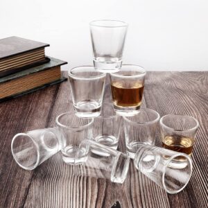 BTGLLAS Heavy Base Shot Glasses, 1.5 oz Sets of Clear Shot Glass (4 Pack), Measuring Cup for Espresso, Liquid, and Wine - Heavy Glass (Glass, 4Pack)