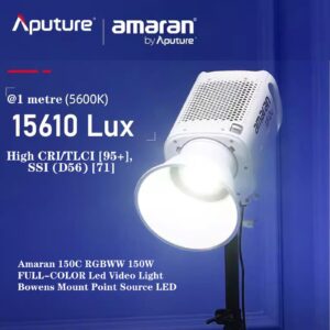 Aputure Amaran 150c COB Video Light,RGBWW 150W,2,500K to 7,500K CCT with G/M Adjustment,15,610 lux @ 1m with Hyper Reflector,APP Control (White)