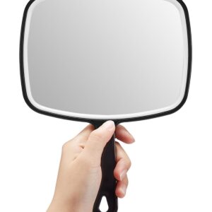 OMIRO Hand Mirror, Large Black Handheld Mirror with Handle, 10.3" L x 7.4" W