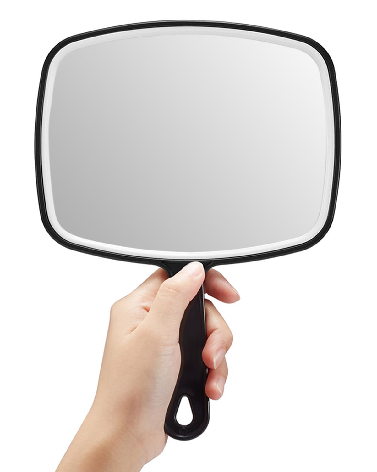 OMIRO Hand Mirror, Large Black Handheld Mirror with Handle, 10.3" L x 7.4" W