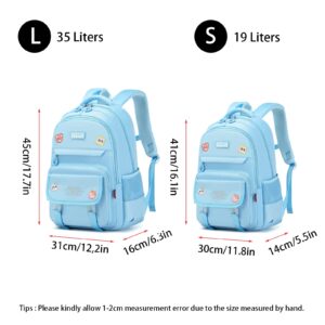 BIAOGOD Girls Backpacks Large Capacity and Multi-storey School Backpacks Student Waterproof Backpack Women Casual Backpacs (Blue, Large)